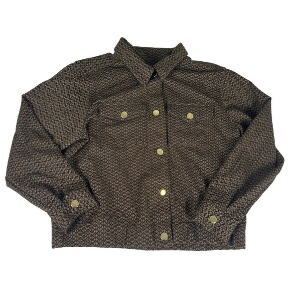 Ruby Rd. | Jackets & Coats | Ruby Rd Snapfront Jacket Women Black Brown ...